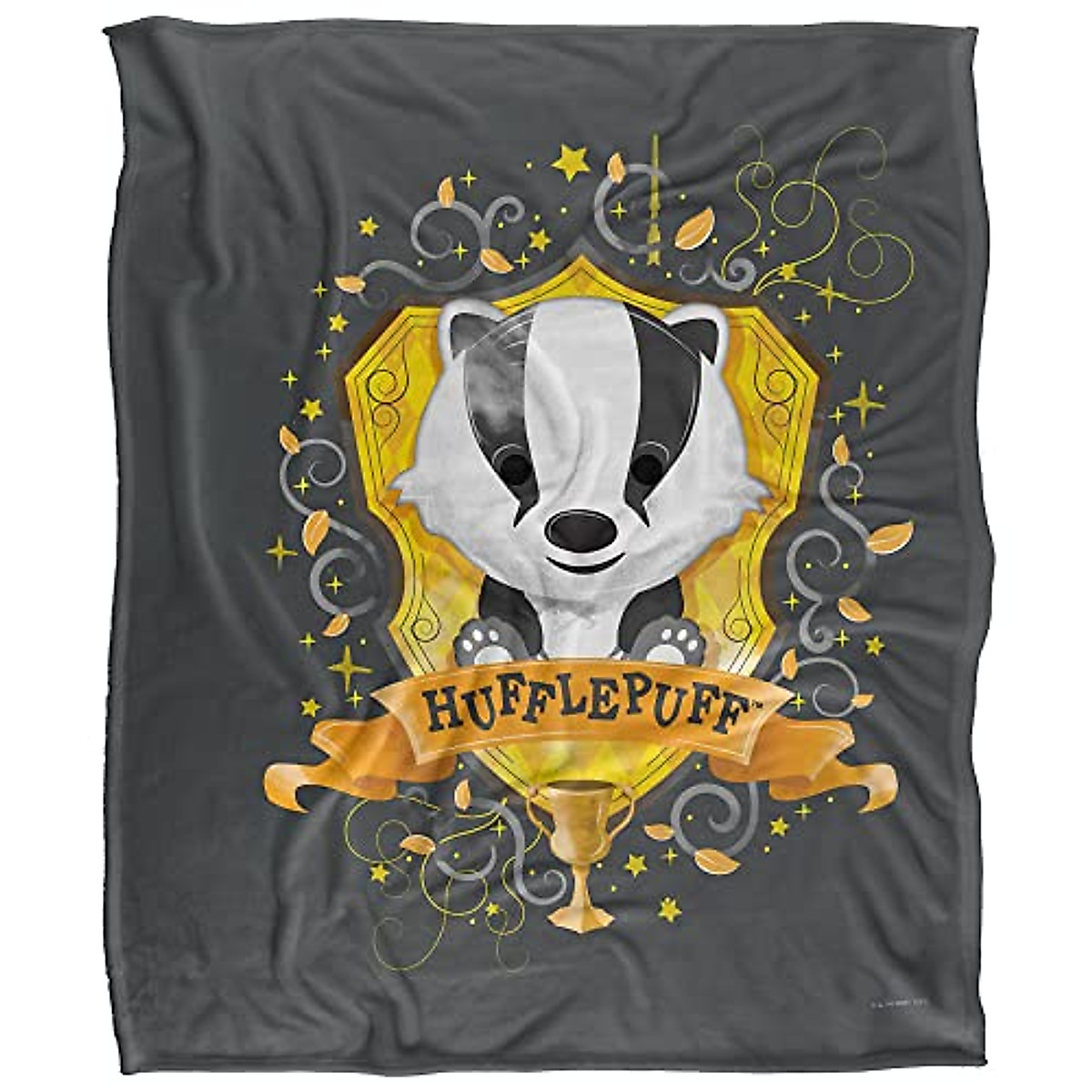 Harry Potter Watercolor Hufflepuff Crest Officially Licensed Silky Touch Super Soft Throw Blanket 50" x 60"