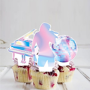 48Pcs Music Singer Party Cupcake Toppers Singer Birthday Party Decoration Popular Singer Theme Cupckae Toppers for Girls Music Singer Birthday Baby Shower Supplies