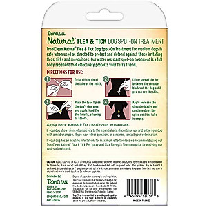 TropiClean Natural Flea & Tick Spot On Treatment for Medium Dogs 35 to 75 lbs.