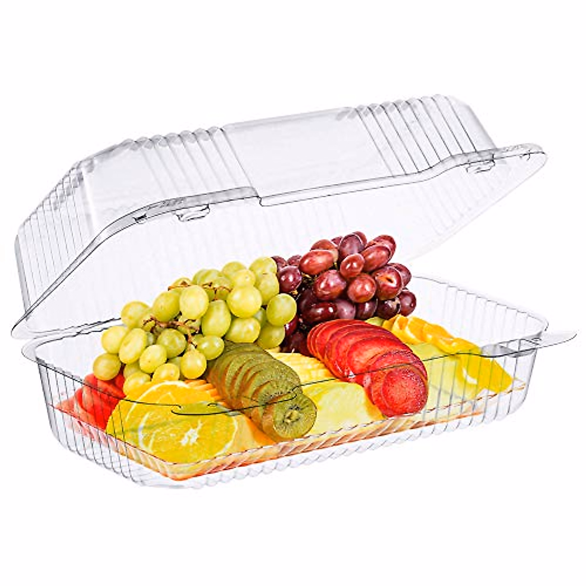 9 x 5 Dessert cake roll container Clear Hinged Lid disposable 9 x 5 great for Loaf Deep Cookies plastic containers disposable donut sandwich clamshell containers for food Takeout Trays (Pack of 25)