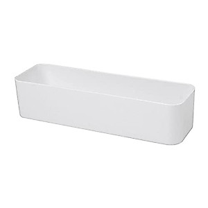 XANHOY Sundries Container For Kitchen Bathroom Office Dorm White Adhesive Mount Storage Organizer Wall-Mounted Storage Box, Long