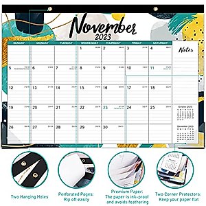 2023-2024 Desk Calendar - 18 Months Large Desk Calendar from Jan 2023 - Jun 2024, 17" x 12", Desk Calendar 2023-2024 with 2 Corner Protectors, Ruled Blocks with Julian Dates, Perfect Desk Calendar