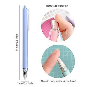 GINCEVHY 4 PCS Morandi Color Retractable Paper Cutter Pen, Craft Art Ceramic Blade, Safety Hobby Knife with Precision Blade for School and Home