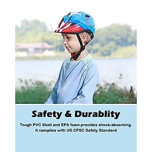 Atphfety Kids Toddler Bike Helmet,Adjustable Boys Girl Helmets from Baby to Children(Age 1-8),Multi Sports for Bicycle Skate Scooter with LED Light