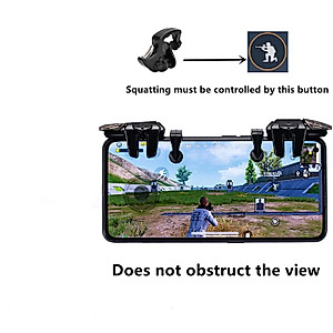 6 Trigger Mobile Game Controller for 6 Fingers Operation with Key Layout Diagram,Joystick Gamepad Compatible with PUBG/Fornite/Call of Duty/Rules of Survival/Knives Out