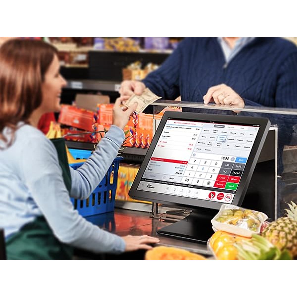 MUNBYN 17-inch POS-Touch-Screen-Monitor, POS-System-for-Small-Business, Multi-Touch Monitor, 400 nits True Flat Seamless Capacitive LED, VGA/HDMI Input for Office, POS, Restaurant, No Driver Required