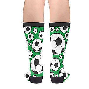 bassyil Soccer Socks Casual Dress Crew Novelty Funny Crazy Football Socks For Women Men