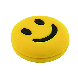 Acxico 8 pcs Silicone Rubber Smile Face Tennis Racquet Vibration Dampener Shock Absorber(4 Smiley Yellow + 4 Surprise Yellow)