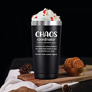 SpenMeta Thank You Gifts for Men - Unique Gift Idea for Boss, Teacher, Manager, Leader, Coworker, Assistant Principal, Dad - Birthday Gifts for Men - Chaos Coordinator Tumbler