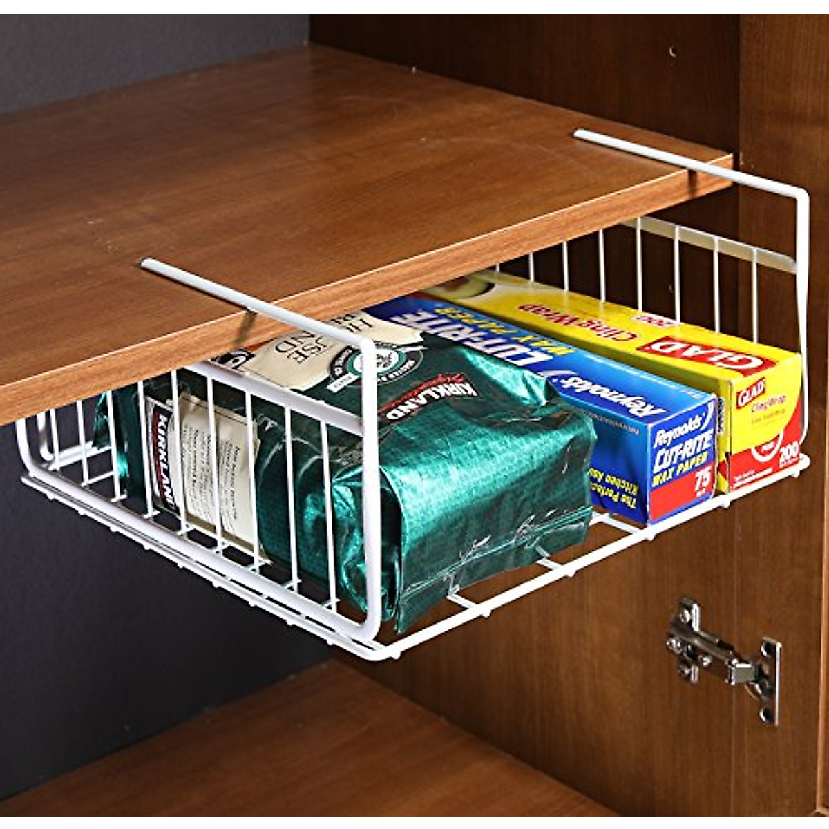 2 Pack - SimpleHouseware Under Shelf Basket, White