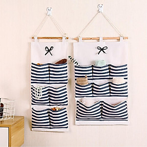 Over The Door Shoe Organizer Hanging Closet Holder Hanger Storage Bag Rack Large Pockets Door Mesh Closet with Washable and Breathable (Blue 10''L x 4''W x 24''H) Clearence