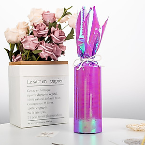 Homeral Iridescent Wrapping Paper Roll-46.8 sq.ft. Ombre Foil Purple for Halloween, Bridal Shower, Birthday, Christmas, Wedding, Party-17inch x 32.8ft