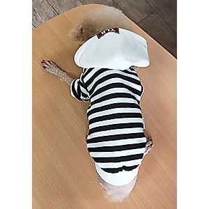 TOMOO Pet and Owner's Parent-Child Matching Hoodie,Black and White Stripe Couple Outfit Attire Pet Sweat Shirts Small Medium Large Dog's Clothes (Black XXL)