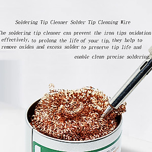 Soldering Iron Tip Cleaner,Welding Soldering Solder Tip Cleaning Wire,Soldering Brass Sponge Tip Cleaner for Cleaning Solder Irons Heads and Tips(1pcs)