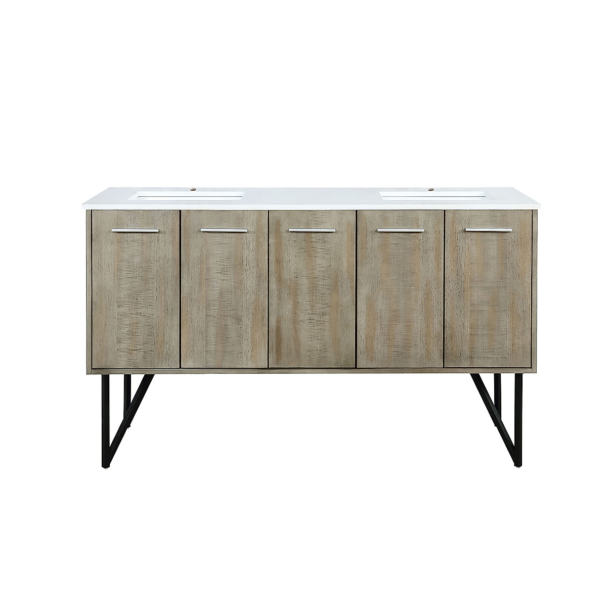 Bell+Modern Fairfield 60 in W x 20 in D Rustic Acacia Double Bath Vanity and Cultured Marble Top