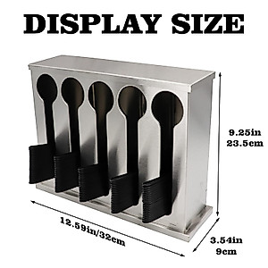 Utensil Dispenser, 5 Compartment Stainless Cutlery Organizer, Large Capacity Spoon Storage Device, Stainless Steel Spoon Storage Box, Dining Room Buffet Table Cutlery Dispenser