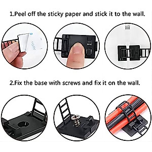 FDG Cable Management Desk Wire Organizer Cable Ties Zip Ties Adhesive Cord Clips Cord Keeper Desk Wire Management 50 Pieces