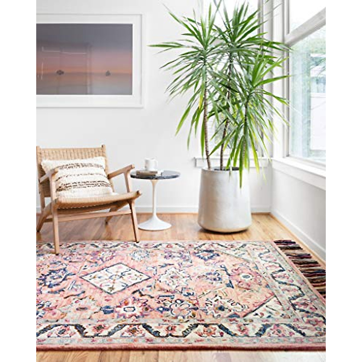 Loloi II Elka Collection ELK-04 Pink/Multi, Transitional 7'-9" x 9'-9" Area Rug
