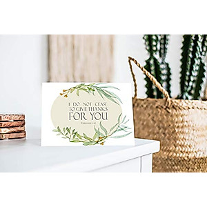 JBH Creations Religious Thank You Cards with Bible Verse - Watercolor Scripture Design - Pack of 24 - Oval