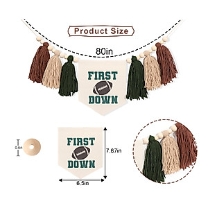 Football High Chair Banner - Football 1st First Birthday Party Decorations,First Year Down Highchair Tassel Banner,Football 1st Birthday High Chair Banner