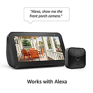 Smart Home Bundle - Echo Show 8 + Blink Video Doorbell + Blink Outdoor 1-Cam System + 2 Smart Plugs