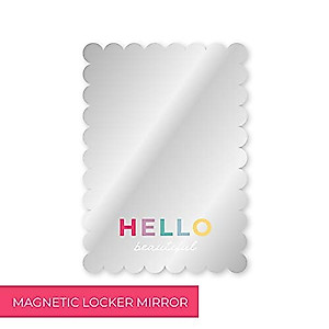Canopy Street Hello Beautiful Magnetic Locker Mirror/Stylish Locker Décor/Shatterproof 4 3/4" x 6 3/4" Locker Accessory/Back to School Teen Girl Locker