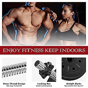 Yaheetech Adjustable Dumbbells Weight Set - 66LB Dumbbell Weights Exercise & Fitness Equipment w/ 4 Spinlock Collars & 2 Connector Options for Women & Men Gym Home Strength Bodybuilding Training