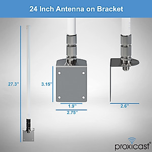 Proxicast 10 dBi High Gain 4G / LTE, 5G Wideband Fixed Mount Fiberglass Outdoor Omnidirectional Antenna for Verizon, AT&T, T-Mobile & Other Cellular Networks or WiFi Router/Access Points (ANT-127-002)