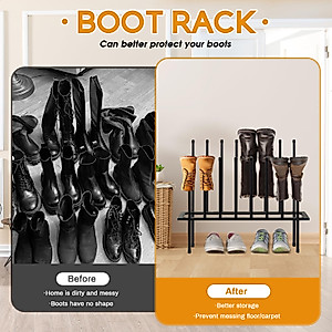 Boot Rack Shoe Cabinet Metal Shoe Rack for Closet Shoe Organizer for Closet for 8 Pairs Free Standing Shoe Racks Shoe Cabinet Storage for Entryway Bedroom, Patio Outdoor, Hallway large Boot Tray