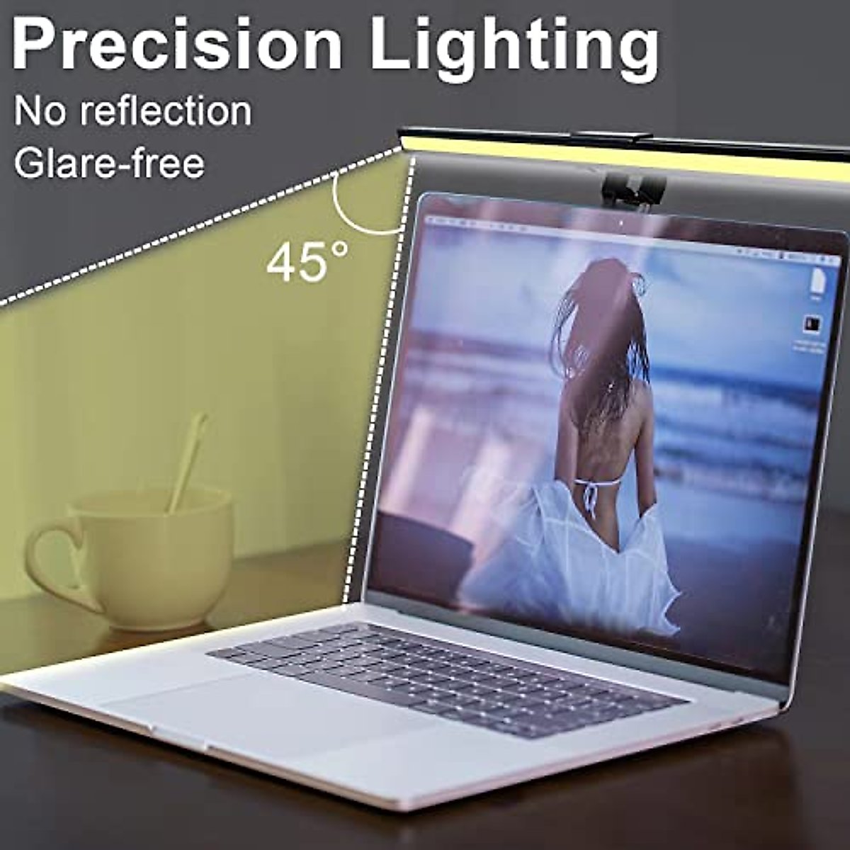 Monitor Light Bar, Monitor Lights USB Powered LED Computer Light, 3 Switchable Light Modes, Dimmable Monitor Lamp, Computer Monitor Light for Desk/Office/Home, Black