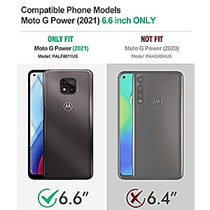 Poetic Revolution Series Case for Moto G Power (2021), Full-Body Rugged Dual-Layer Shockproof Protective Cover with Kickstand and Built-in-Screen Protector, Black