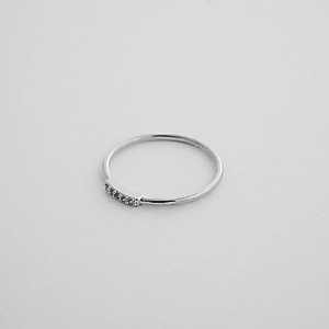 Honeycat Mini Crystal Row Ring in Sterling Silver Plate | Minimalist, Delicate Jewelry (Silver 5)