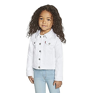 Levi's Girl's Denim Trucker Jacket, White, M