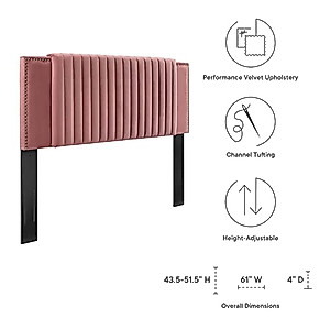 Modway Felicity Adjustable, Queen (U.S. Standard), Dusty Rose