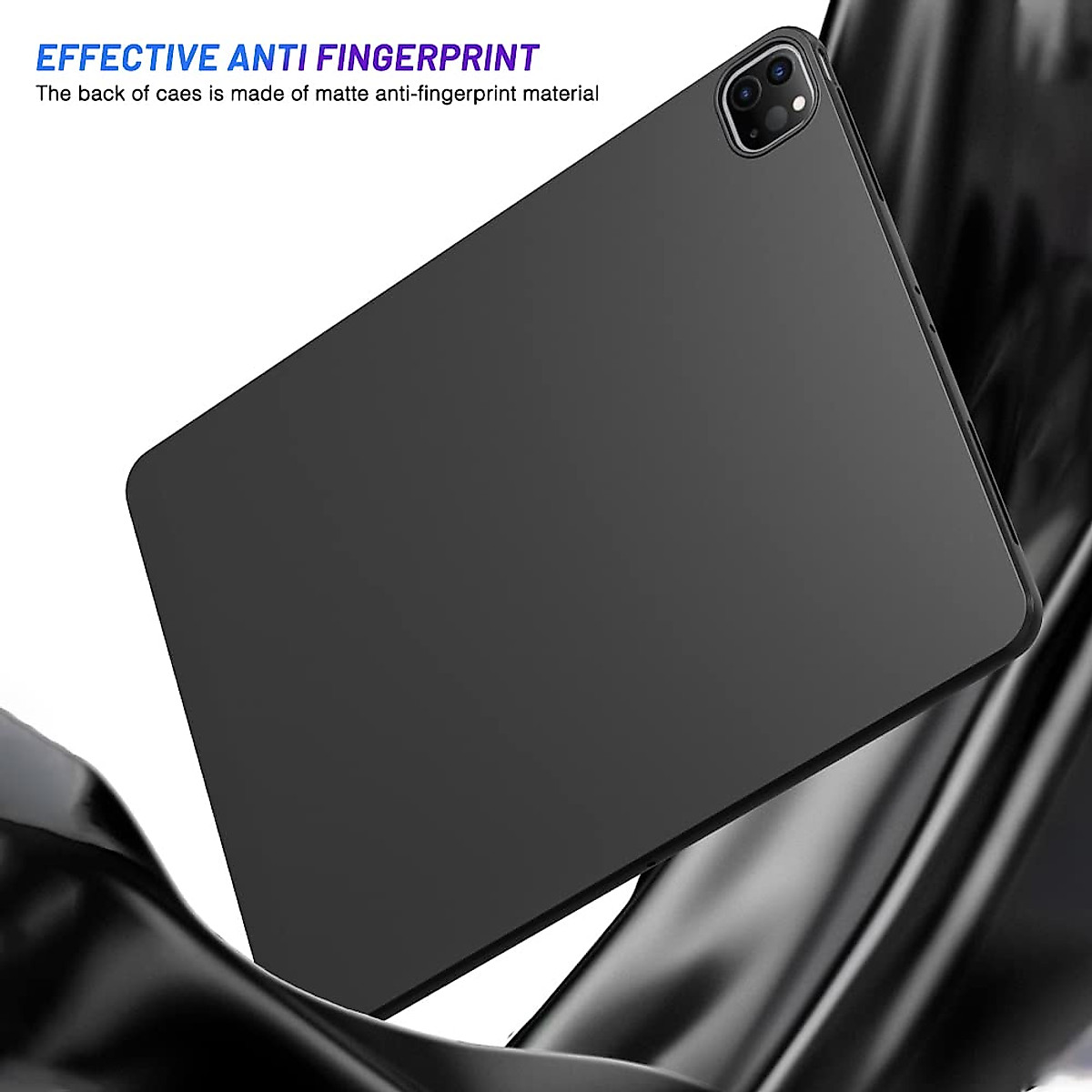 WOGROO Case for iPad Pro 12.9-inch (6th, 5th & 4rd Gen), Thin and Soft Tablet Protective Cover for iPad Pro 12.9" 2022 & 2021 & 2020, Black