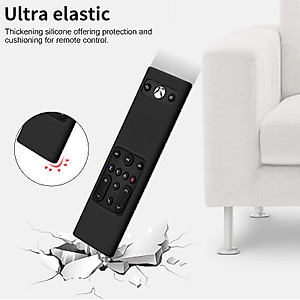 EVAHOM Silicone Case for PDP Gaming Multipurpose Media Remote Control: Xbox Series X,S/Xbox One/Xbox,Anti-Slip Shockproof Waterproof Remote Cover for PDP Xbox One,Protective Sleeve Black