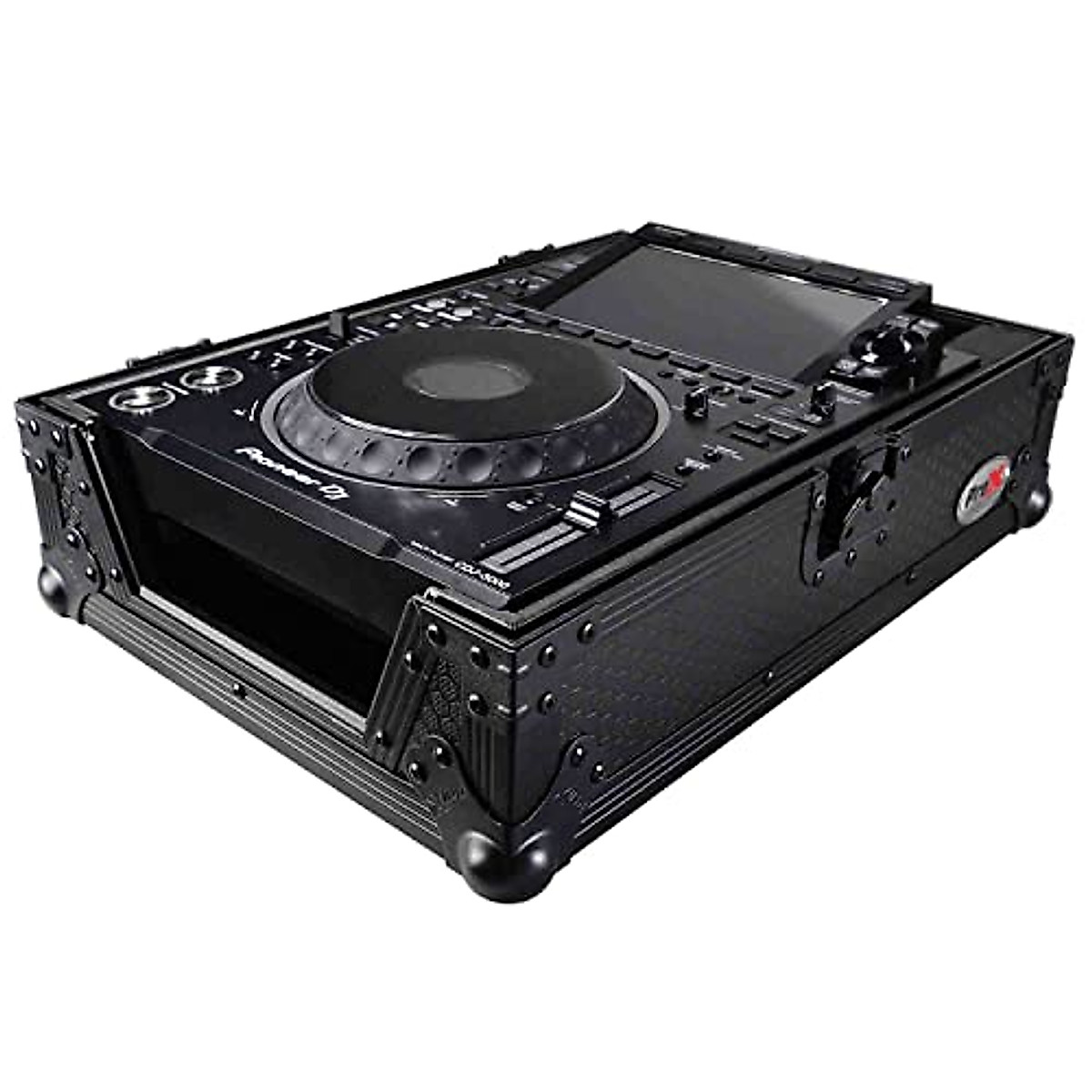ProX XS-CDBL Flight Case for Pioneer CDJ-3000 DJS-1000 Denon SC6000 PRIME Large Format CD-Media Player Black on Black