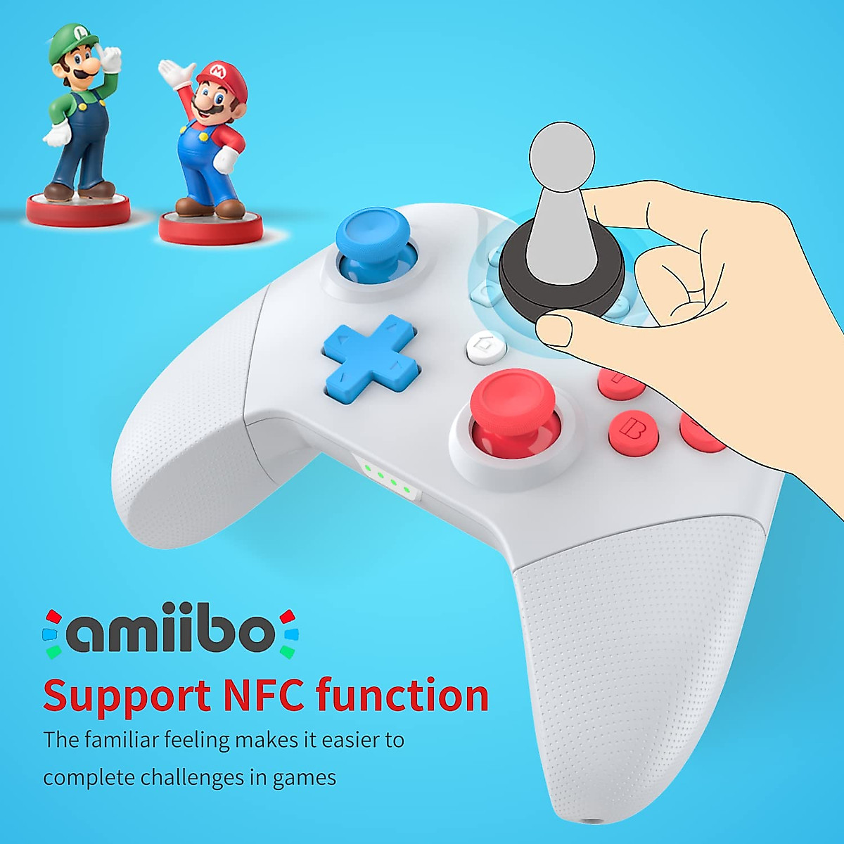 GCHT GAMING Switch Controller, Wireless Controller Compatible Nintendo Switch/Switch OLED/PC/Android with Turbo Motion Vibration (NFC)