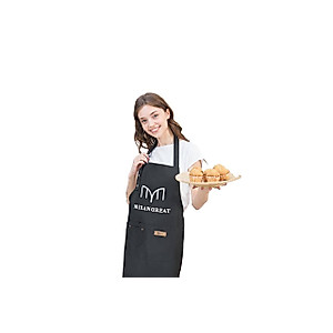 2 Pcs Black and Khaki - Waterproof Apron With Pockets - Chef - Kitchen - Cooking - Shop - Teacher - Butcher - Grilling - Barista - Baking - Teacher - Work - Men - Women - Dad - Mom - Retirement.