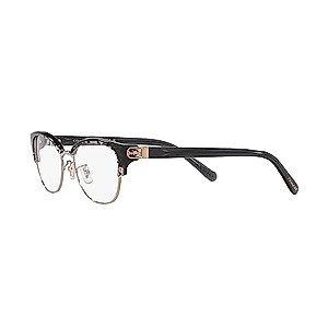 Coach HC6195 Prescription Eyewear Frames, Shiny Rose Gold/Grey Signature C/Demo Lens, 53 mm