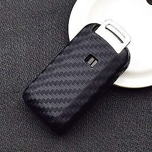 iJDMTOY Carbon Fiber Pattern Soft Silicone Key Fob Cover Case Compatible with Mitsubishi Lancer Evolution or Outlander