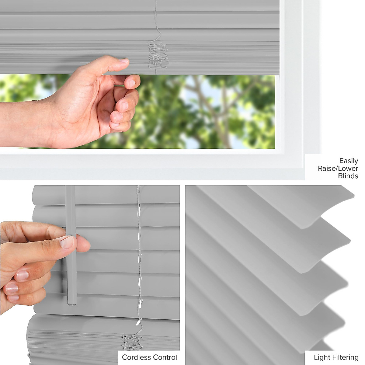 CHICOLOGY Blinds for Windows , Mini Blinds , Window Blinds , Door Blinds , Blinds & Shades , Camper Blinds , Mini Blinds for Windows , Horizontal Window Blinds , Gloss Gray, 48"W X 48"H