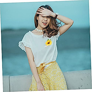 ARTIBETTER 2pcs Corsage Wrist Flower Bracelets for Man Prom Hair Accessories Men Gifts Stocking Stuffers Sunflower Wristlet Band Bracelet Sunflower Brooch Corsage Bride Brooch Wedding Corsage