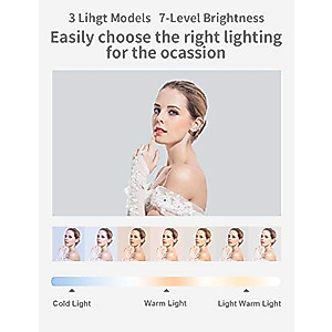 Viozon Extendable Selfie Stand 360° Rotation with Phone Holder, Rechargeable Wireless Foldable 7 Brightness LED Light for Live Streaming/YouTube/Tiktok/Video Recording/Photography/Reading (V6W)