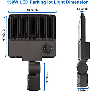 100W Outdoor LED Parking Lot Light with Adjustable Slip Fitter Mount, 5000K LED Area Light with Dusk to Dawn Photocell, 100-277V 14000LM [400W-600W HPS/HID Equiv] ETL LED Commercial LED Flood Light