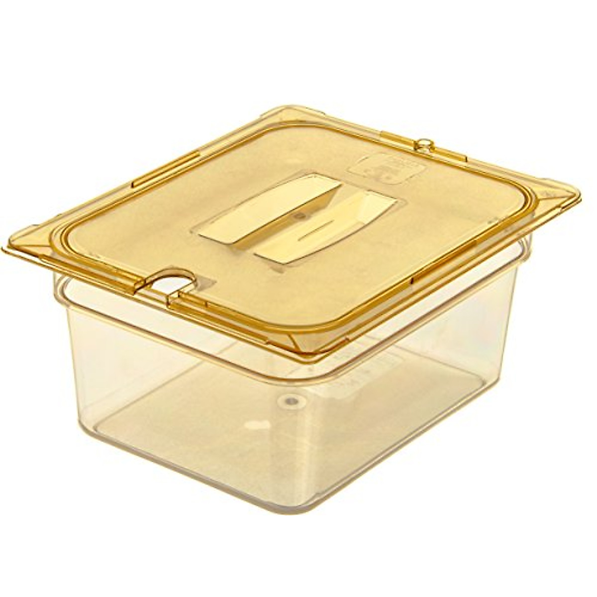 Carlisle FoodService Products 10431U13 StorPlus High Heat Universal Handled Food Pan Lid, Half Size, Amber