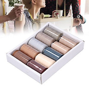 PESUMA Colorful Sewing Machine Thread Set - 10 Gray Series Polyester Embroidery Tools with Excellent Tensile Strength - Sewing Thread for All Your Sewing Projects