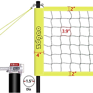 Volleyball Net Outdoor - Portable Volleyball Set for Backyard with Professional Volleyball Net, Wrap Yarn Volleyball and Pump, Boundary Line, Carry Bag