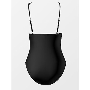 CUPSHE One Piece Swimsuit for Women Asymmetrical Bathing Suit Adjustable Straps Cutout, M Black