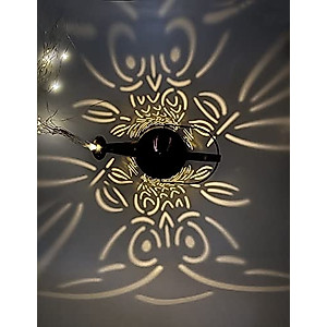 Solar Watering Can with Cascading Lights - Large Waterfall Lights Garden Decor, Owl Shape Solar Hanging Lantern Outdoor Waterproof , 96 LEDs String Light Flashing for Patio,Lawn,Garden,Pathway